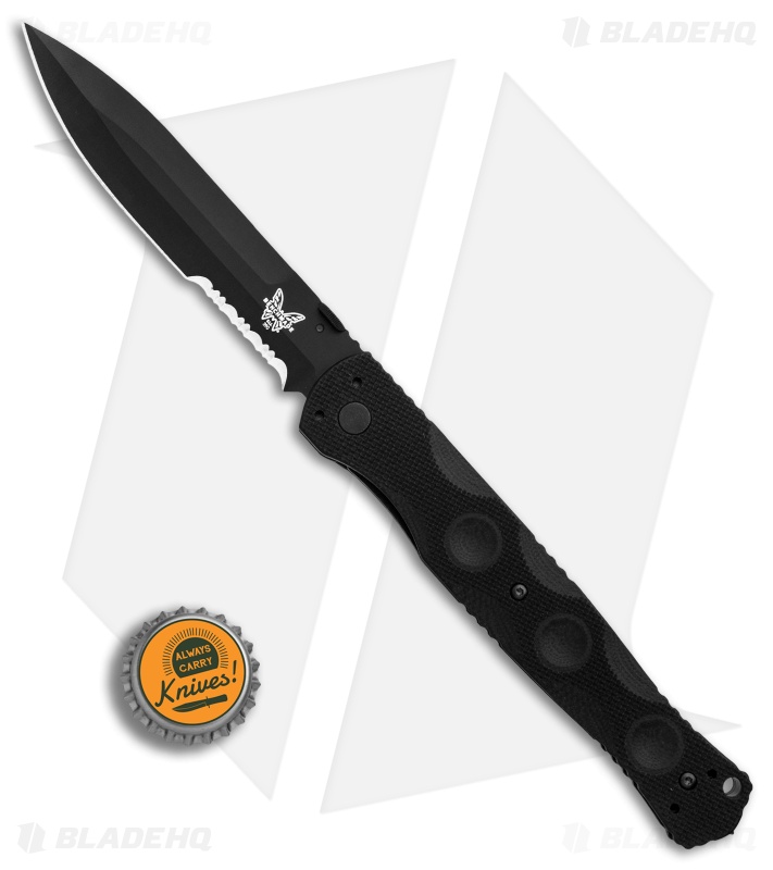 Benchmade 390SBK SOCP | Black G-10/Black Serr | Liner Lock Knife