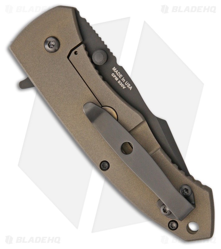 Combative Edge X9 Frame Lock Knife Bronze Titanium (3.25" Black Serr ...