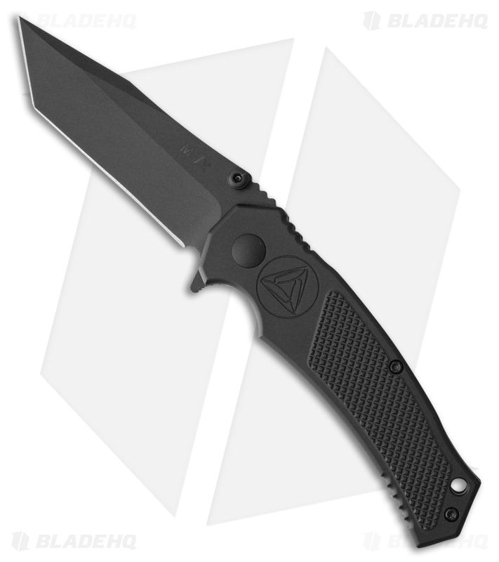 Combative Edge M1X Tanto Liner Lock Knife Black Aluminum (3.25" Black ...