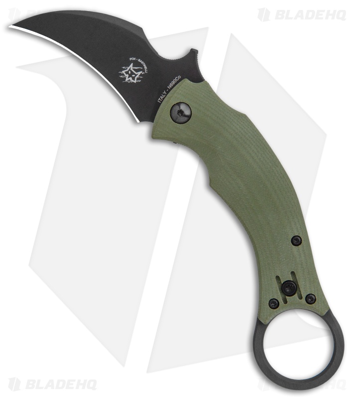 Fox/Bastinelli Black Bird - Karambit Knife | OD Green/Black | Blade HQ