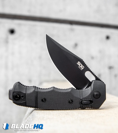 SOG Seal XR Pocket Knife Black FRN Clip Point Black S35VN