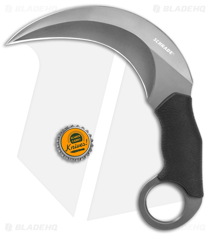 Schrade Shasta Mc'Nasty Karambit Fixed Blade Knife (5.5" Gray) - Blade HQ