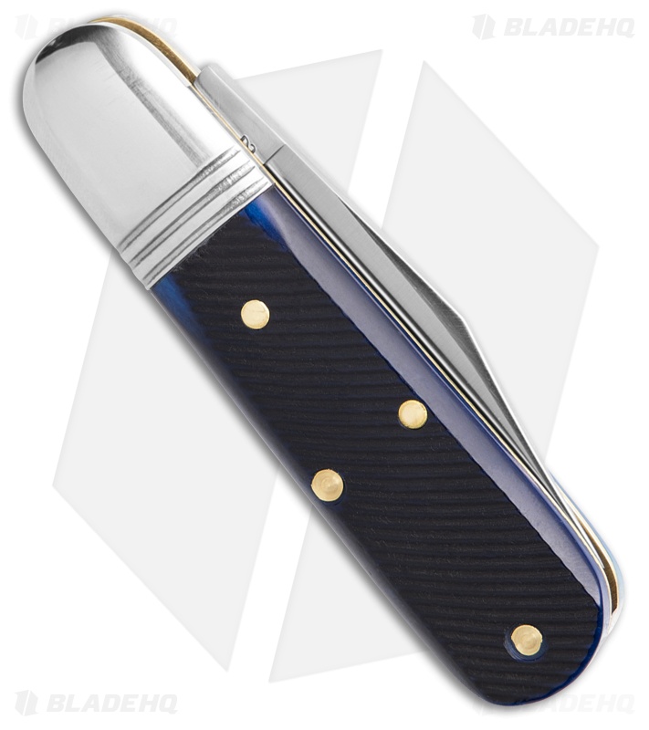 GEC Two Acorn Barlow Knife Navy Blue Sawcut Bone