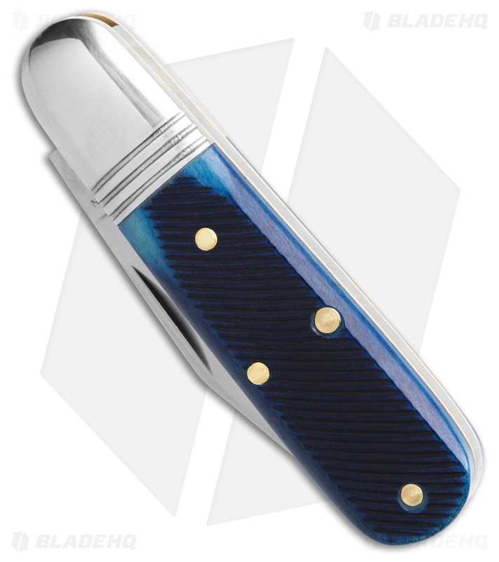 GEC Two Acorn Barlow Knife Navy Blue Sawcut Bone
