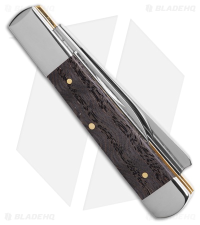 Case Razor Knife Black Curly Oak Wood Polished SS