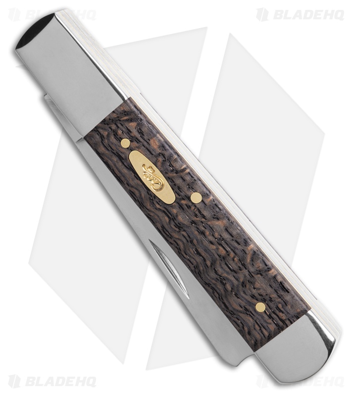 Case Razor Knife Black Curly Oak Wood Polished SS