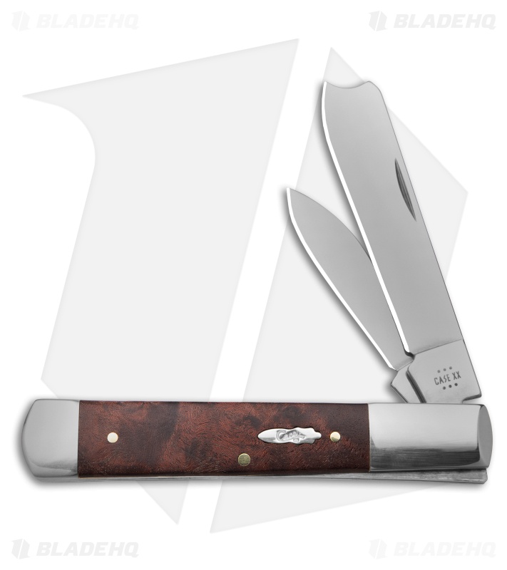 Case Razor Knife Brown Maple Burl Wood Polished SS