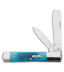 Case Knives Razor Knife Caribbean Blue Sawcut Jig Bone