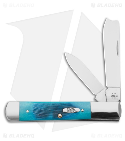 Case Knives Razor Knife Caribbean Blue Sawcut Jig Bone