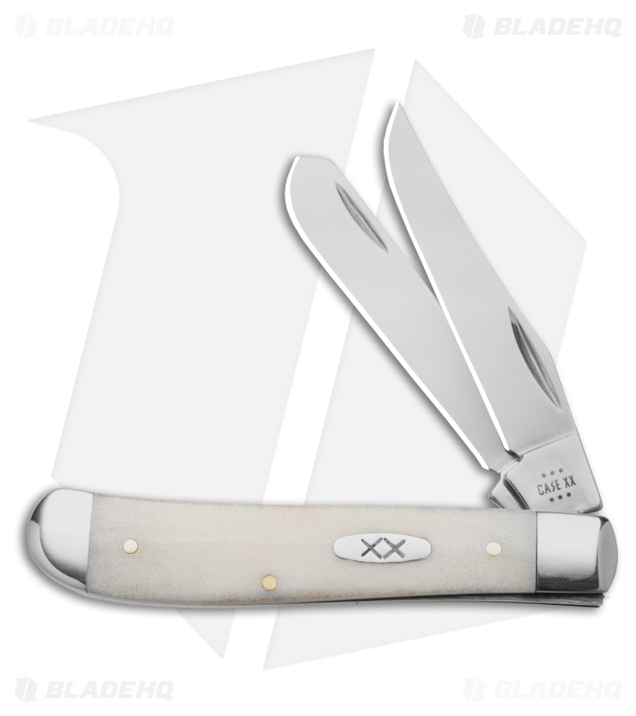 Case Mini Trapper Pocket Knife Natural Bone Polished SS