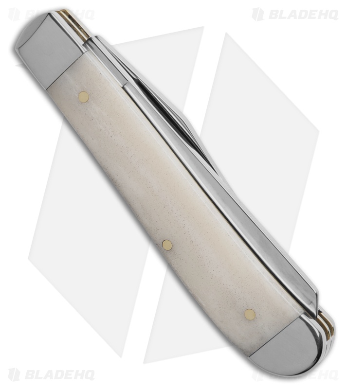 Case Mini Trapper Pocket Knife Natural Bone Polished SS