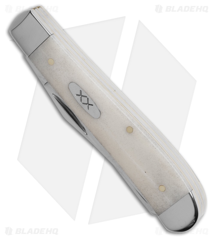 Case Mini Trapper Pocket Knife Natural Bone Polished SS