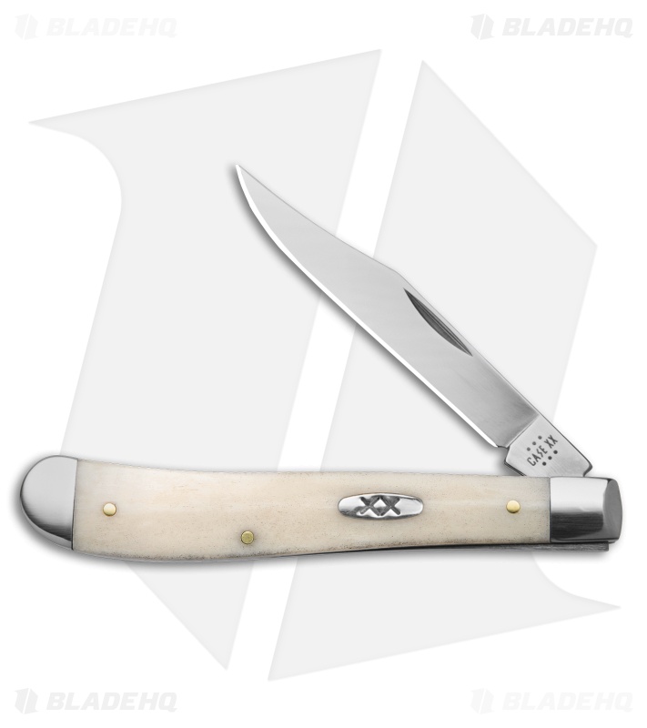 Case Slimline Trapper Knife Smooth Natural Bone Polished SS