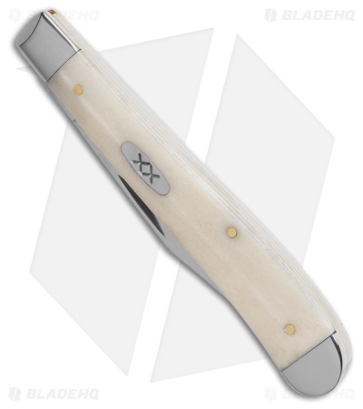 Case Slimline Trapper Knife Smooth Natural Bone Polished SS