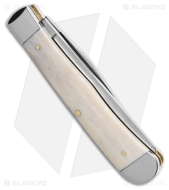 Case Trapper Pocket Knife White Bone Satin Stainless Steel