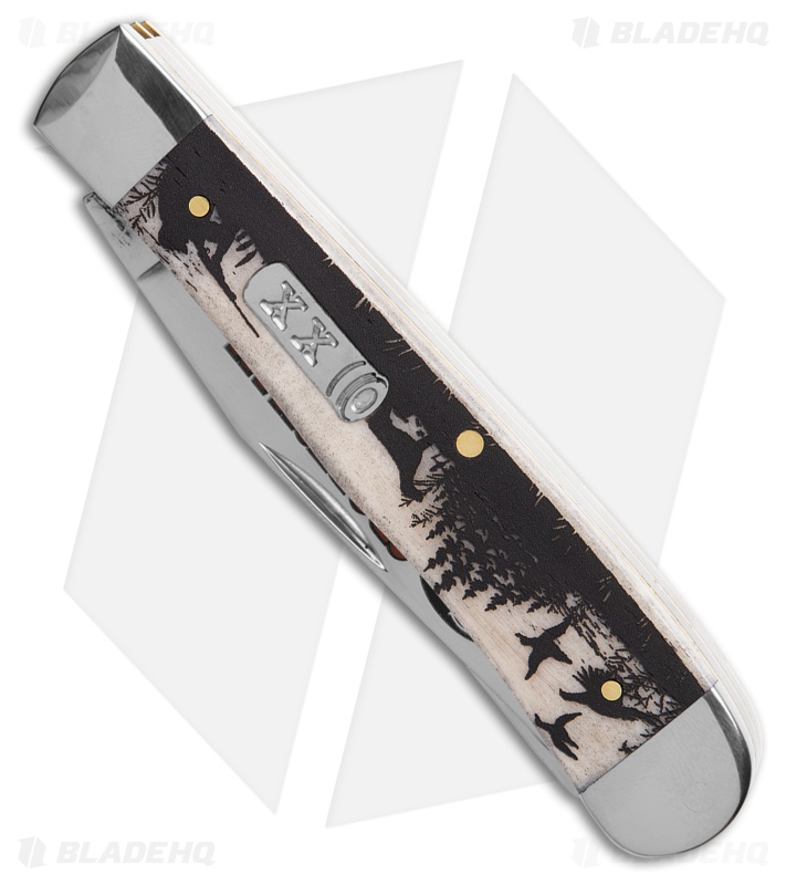 Case Pocket Knife Natural Bone Trapper Hunter Bird 6254 SS