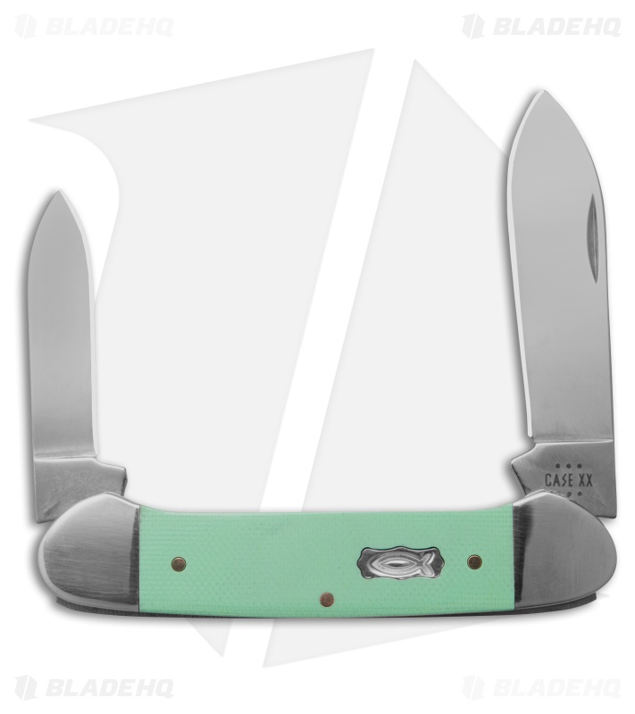 Case Knives Canoe Knife Seafoam Green Smooth G-10