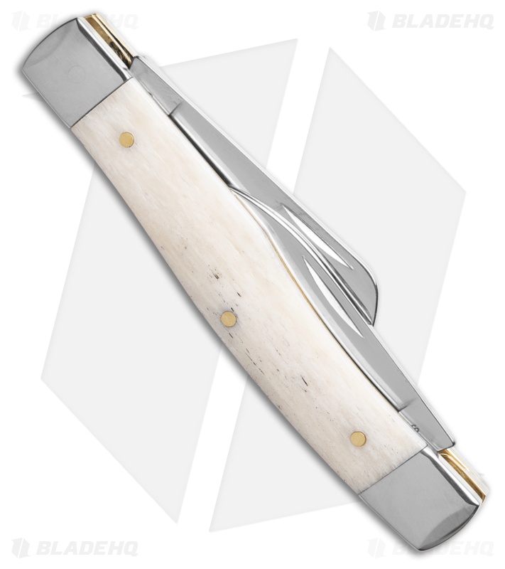 Case Medium Stockman Knife Smooth Natural Bone Mirror-Polish