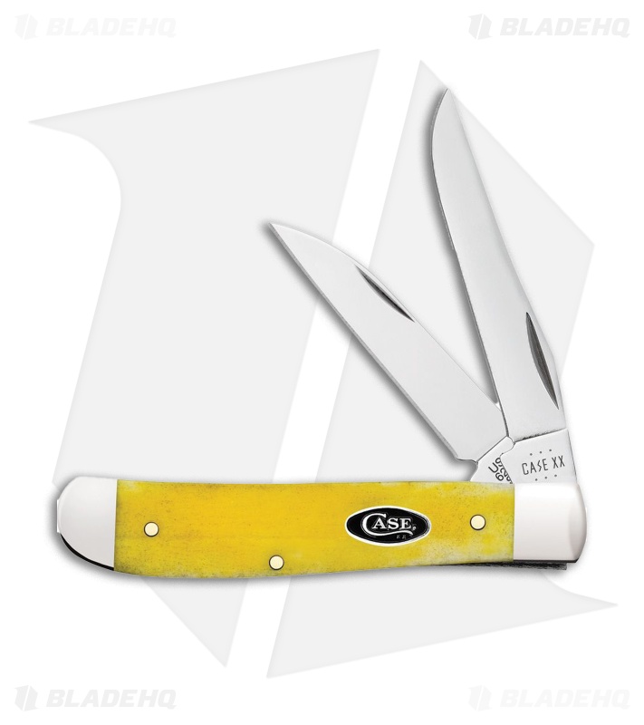 Case Knives Mini Trapper Knife Smooth Yellow Bone Polish