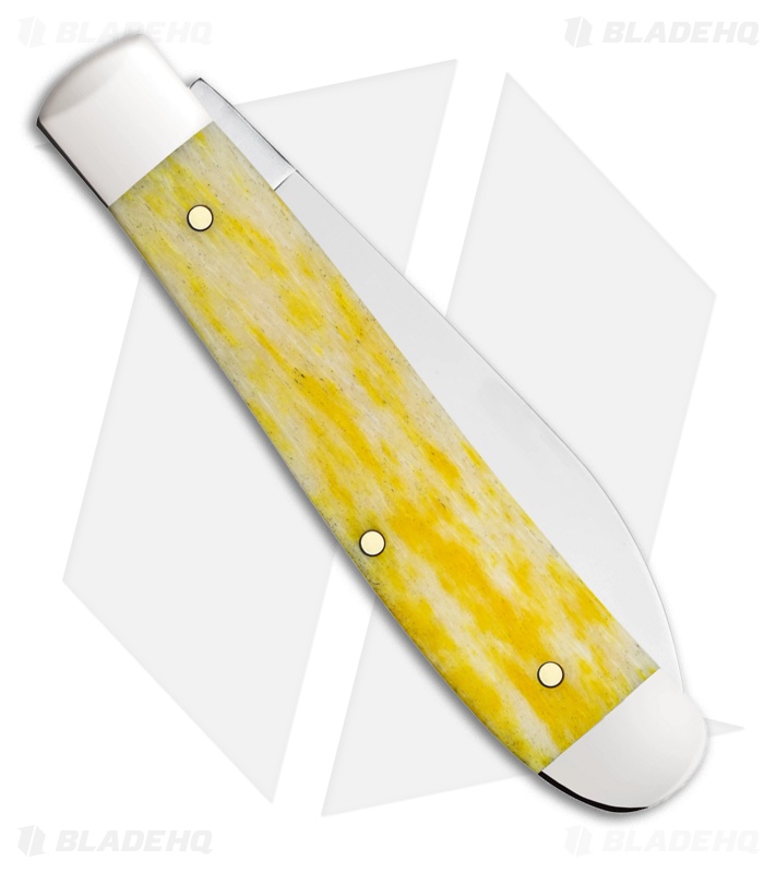 Case Knives Mini Trapper Knife Smooth Yellow Bone Polish