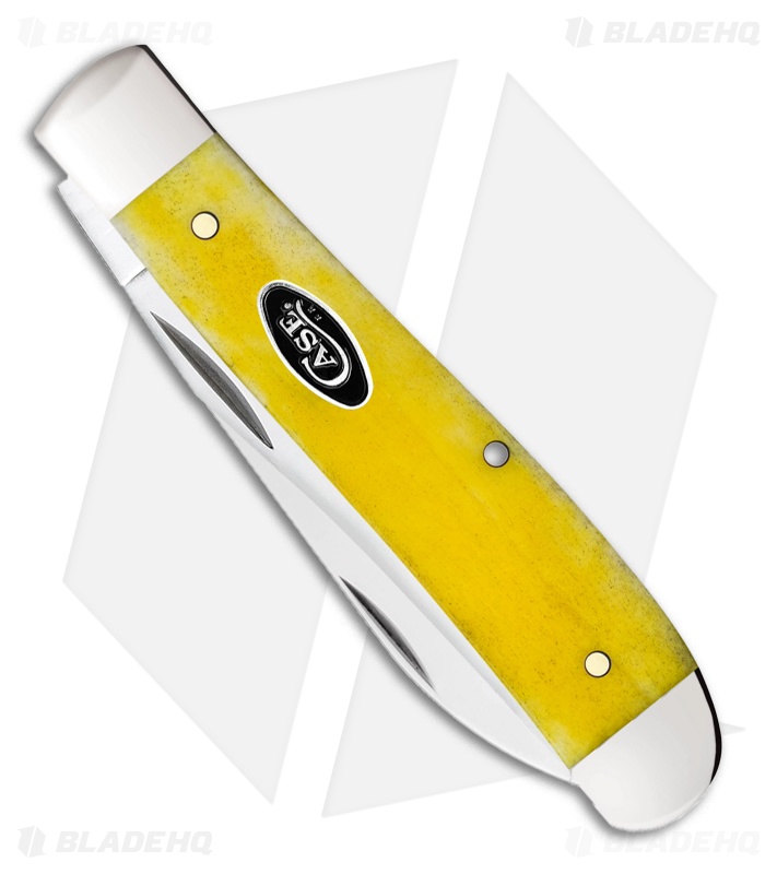 Case Knives Mini Trapper Knife Smooth Yellow Bone Polish