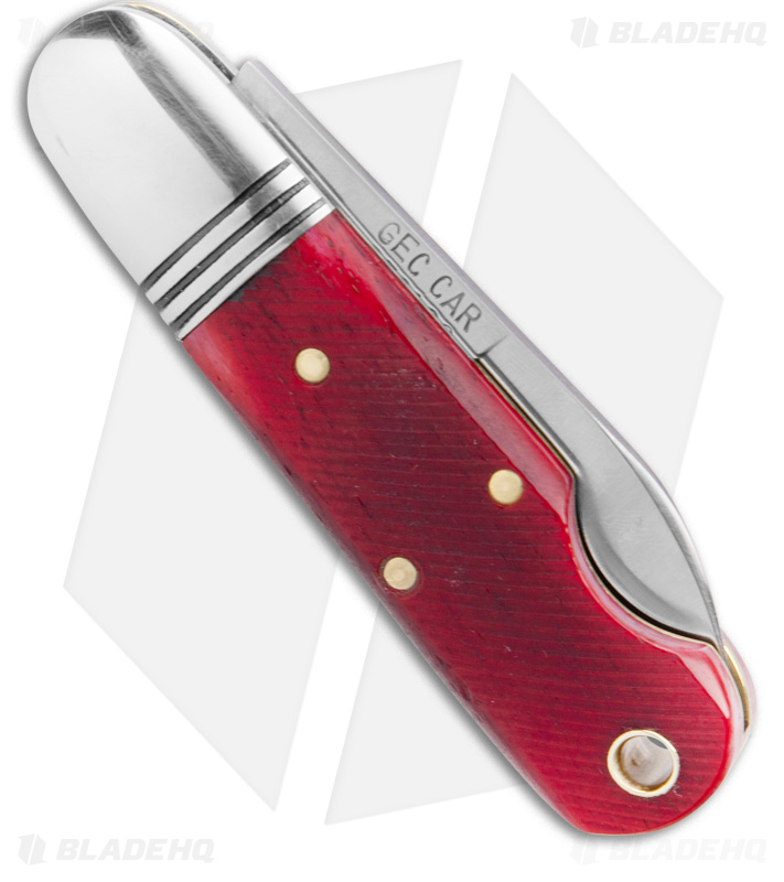 GEC Tidioute Cutlery #25 Beerlow Pocket Knife Red Sawcut Bone (2.1 ...
