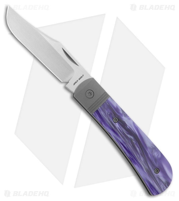 Jack Wolf Knives Benny's Clip Purple Kirinite Hand Satin