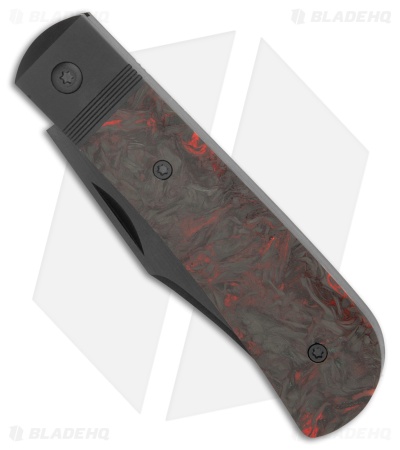 Jack Wolf Knives Benny's Clip Knife Red Dark Matter CF Black