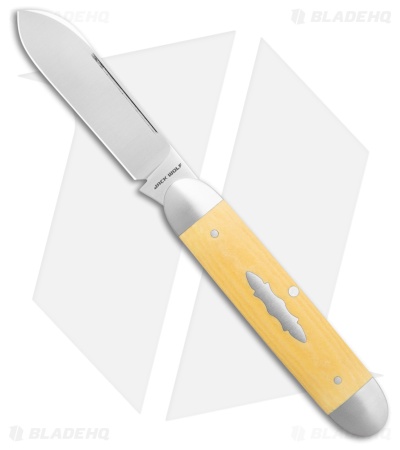 Jack Wolf Knives Equal End Knife Antique Ivory Paper Micarta