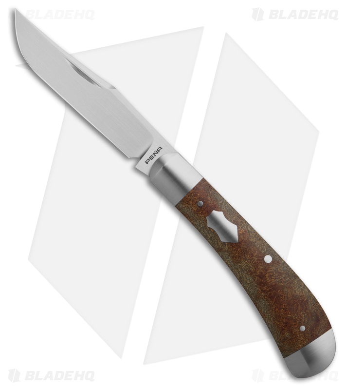 Pena Knives Custom Slip Joint Trapper Knife Genuine Rag Micarta (2.5 ...