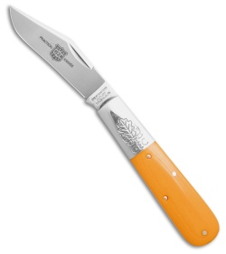 GEC Two Acorn Barlow Knife Yellow Linen Micarta 861125SS