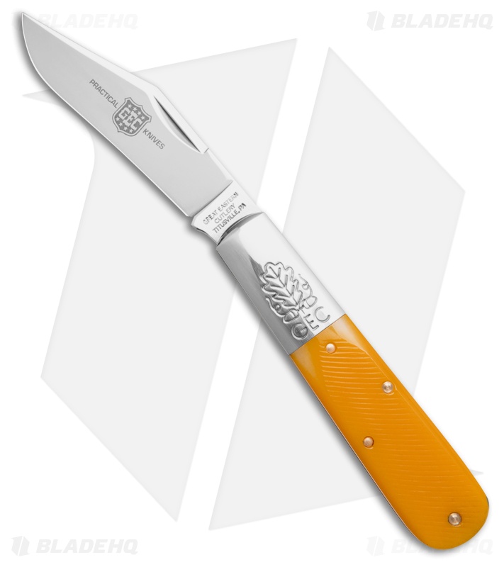 GEC Two Acorn Barlow Knife Yellow Sawcut Bone 861125SS