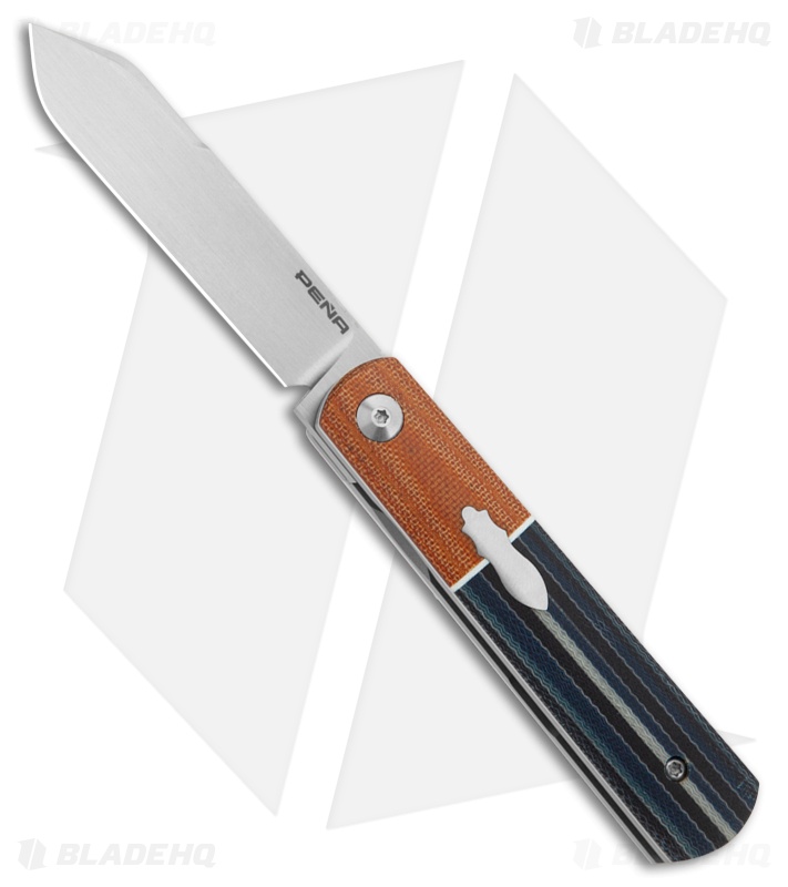 Pena Knives Custom Barlow Knife Burlap/Navy Micarta