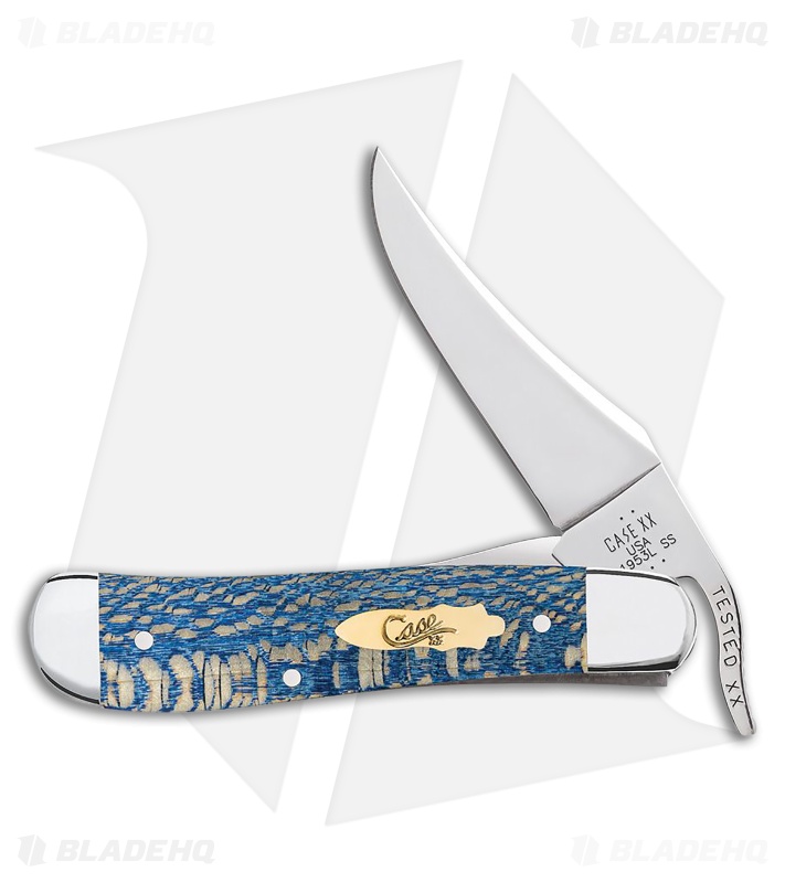 Case Knives RussLock Knife Blue Sycamore Wood