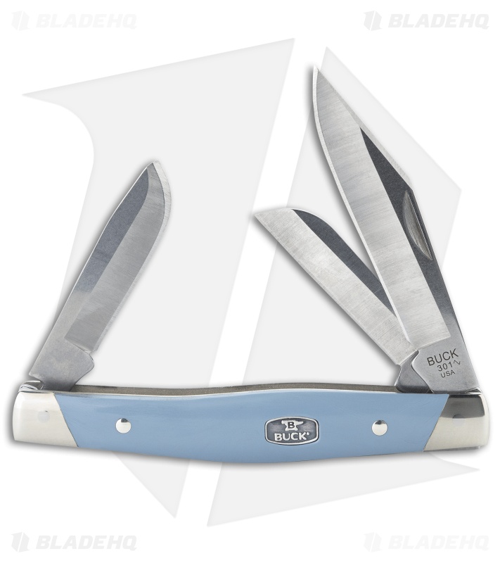 Buck Knives 301 Stockman Knife Blue Acetal Copolymer Satin