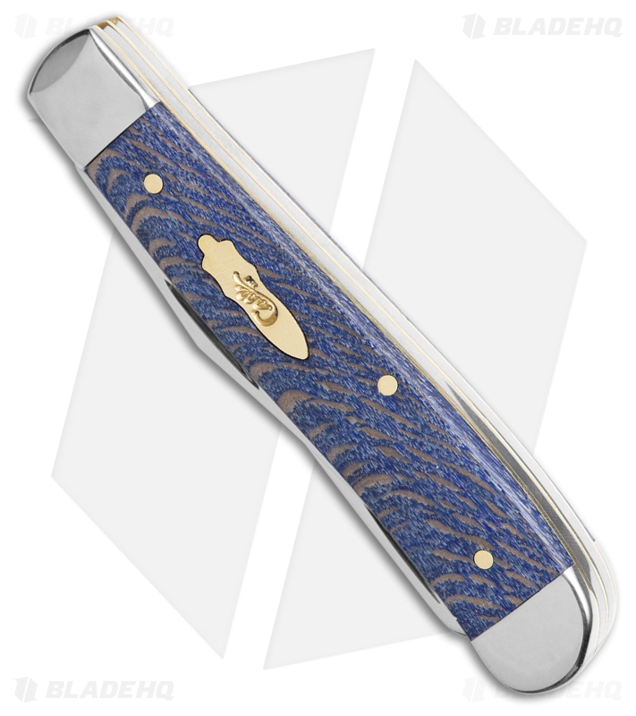 Case Knives Mini Trapper Knife Blue Sycamore Wood