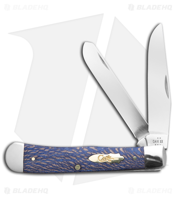 Case Knives Trapper Knife Blue Sycamore Wood