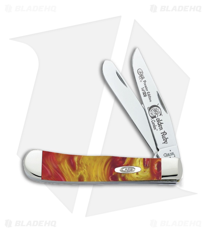 Case Knives Premier Trapper Knife Golden Ruby Corelon