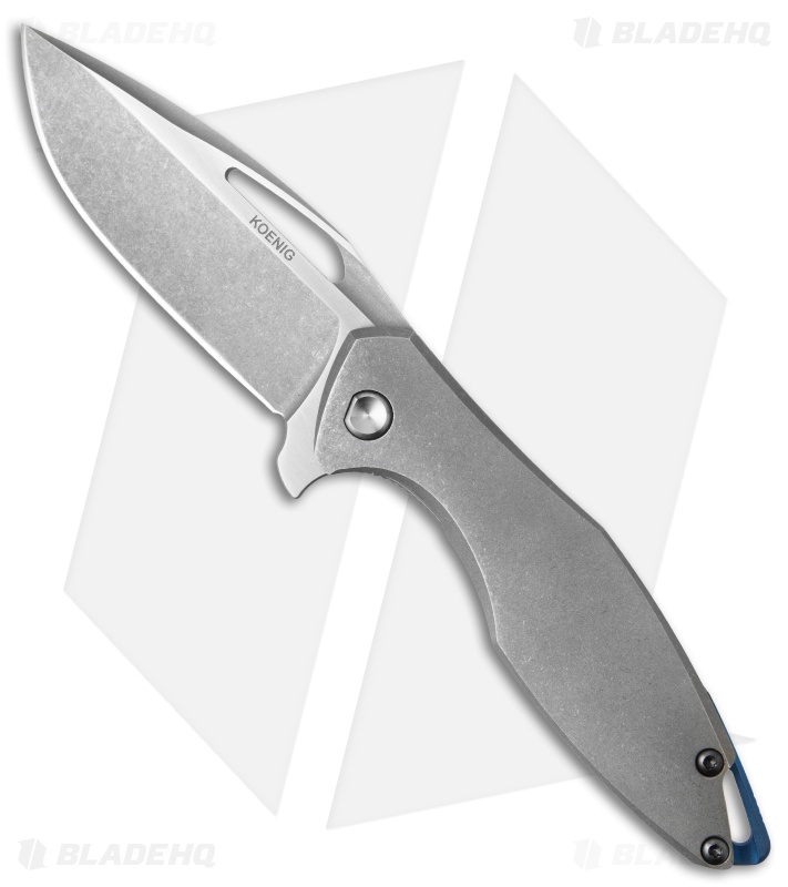 Koenig Arius Frame Lock Knife Titanium (3.5" Two-Tone) - Blade HQ