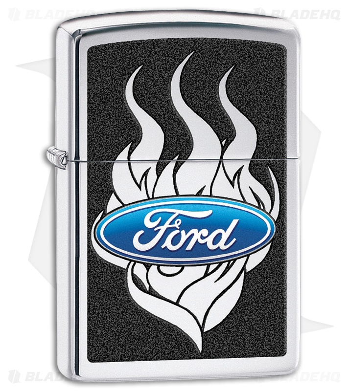 Zippo Lighter Ford Flames (High Polish Chrome) 11822 - Blade HQ