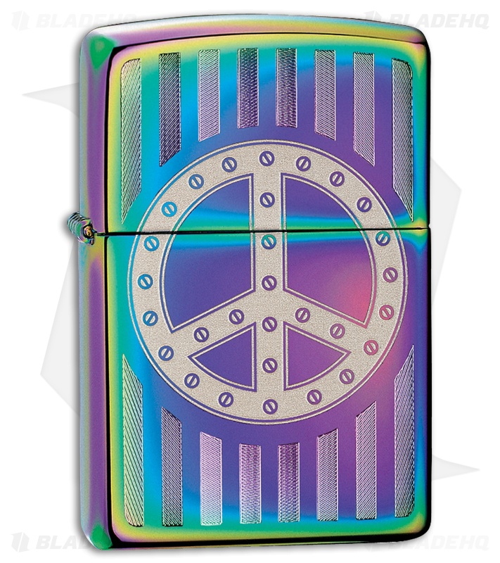 Zippo Lighter Rivet Peace Sign (Spectrum) 12330 - Blade HQ
