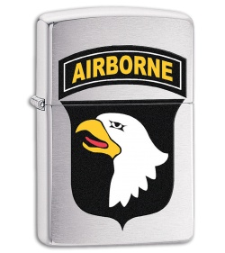 Zippo Lighter US Army 101st Airborne (Bushed Chrome) 11597 - Blade HQ