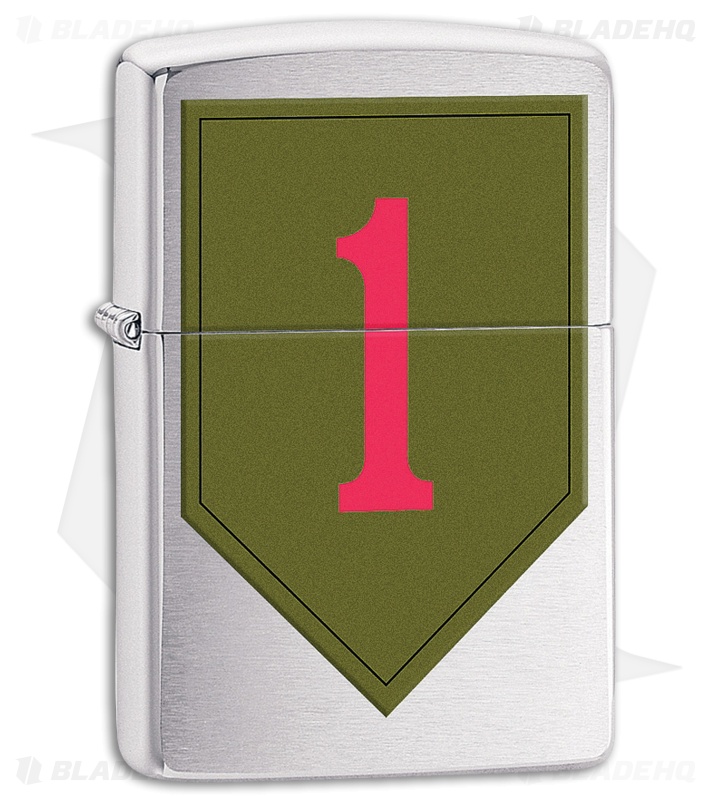 Zippo Lighter US Army 1st Infantry (Brushed Chrome) 11594 - Blade HQ
