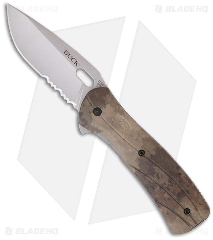 Buck Vantage Force Pro A-TACS Camo Liner Lock Knife (3.25" Stonewash ...