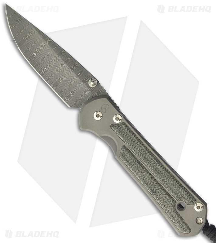 Chris Reeve Large Sebenza 21 Knife w/ Micarta Inlays Ladder Damascus ...