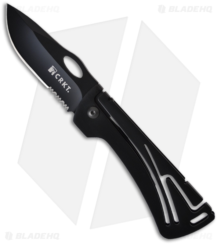 CRKT Klecker NIRK Lockback Knife (3.125" Black Serr) 5185 - Blade HQ