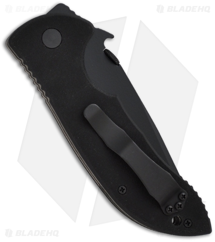 Emerson Commander BTS Folding Knife (3.75" Black Serr) - Blade HQ
