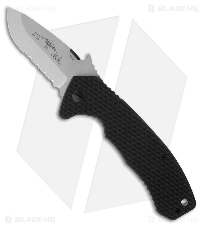 Emerson CQC-14 SFS Snubby Knife (2.7" Satin Ceramic Serr) - Blade HQ