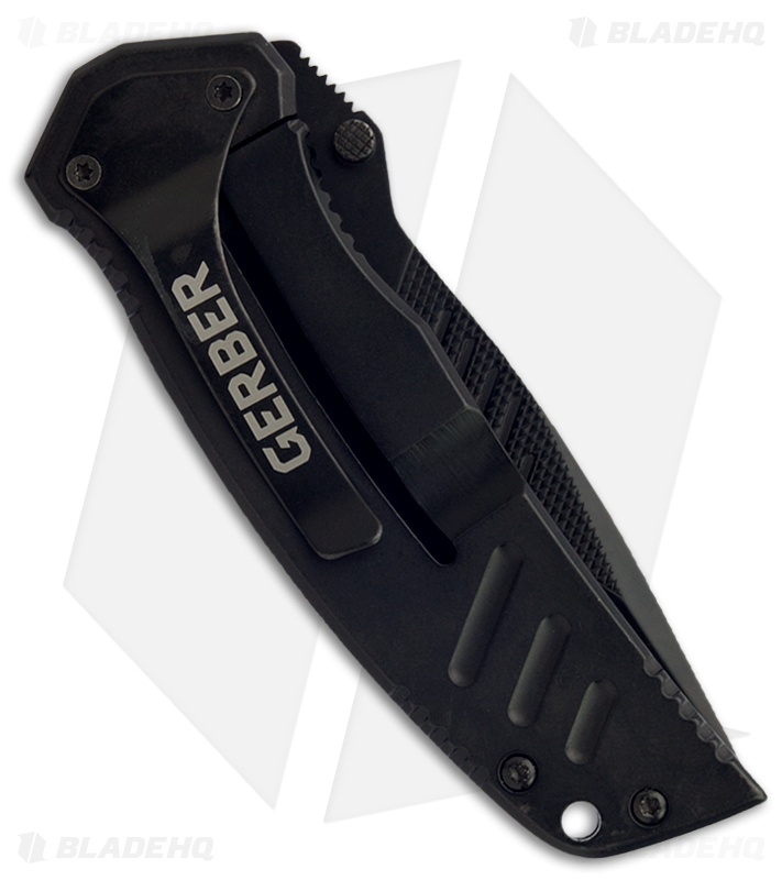 Gerber Swagger Frame Lock Knife (3.25" Black Serr) - Blade HQ