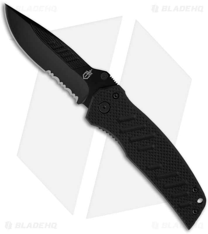Gerber Swagger Frame Lock Knife (3.25" Black Serr) - Blade HQ